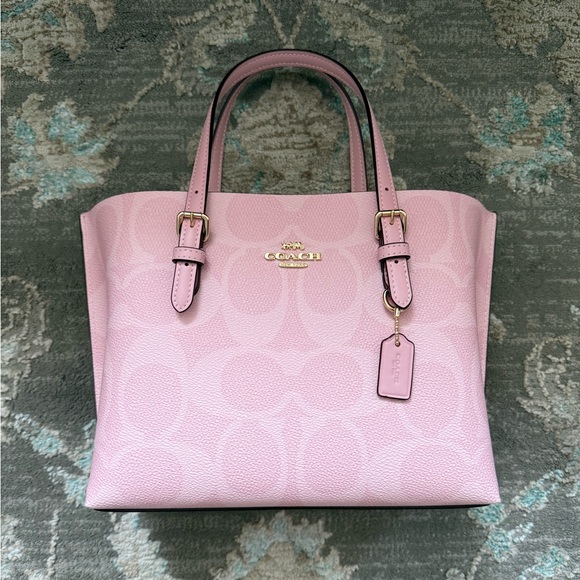 Coach | Bags | Coach Mollie Tote Bag 25 In Signature Canvas Powder Pink ...